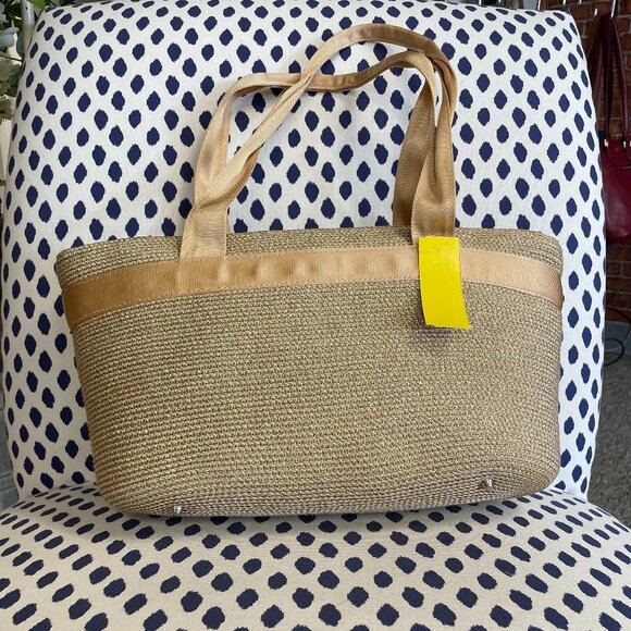 Talbots | Bags | Talbots Beige Straw Shoulder Bag | Poshmark